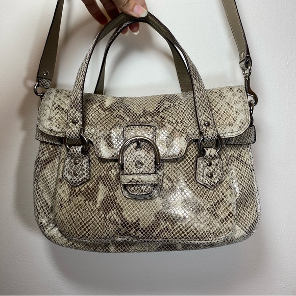 Coach | Bags | Coach Campbell Exotic Snakeskin Embossed Leather ...
